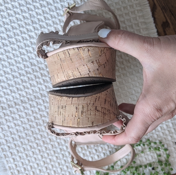 kate spade | Shoes | Kate Spade Tomas Ruffle Leather Cork Wedge Sandals ...